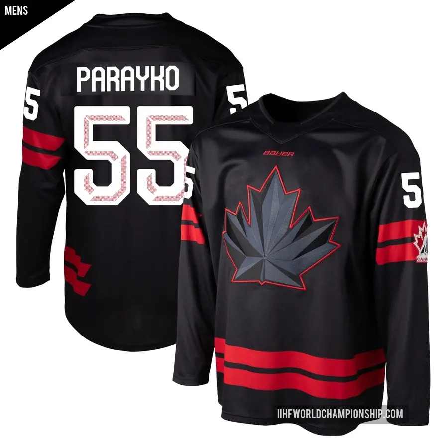 Youth Team Canada ＃55 Colton Parayko Black Premium Hockey 2026 Olympic ...