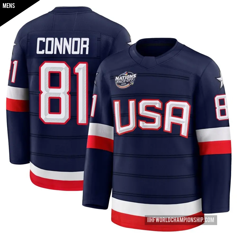 Youth Team USA ＃81 Kyle Connor White Premium Hockey 2026 Olympic Away ...