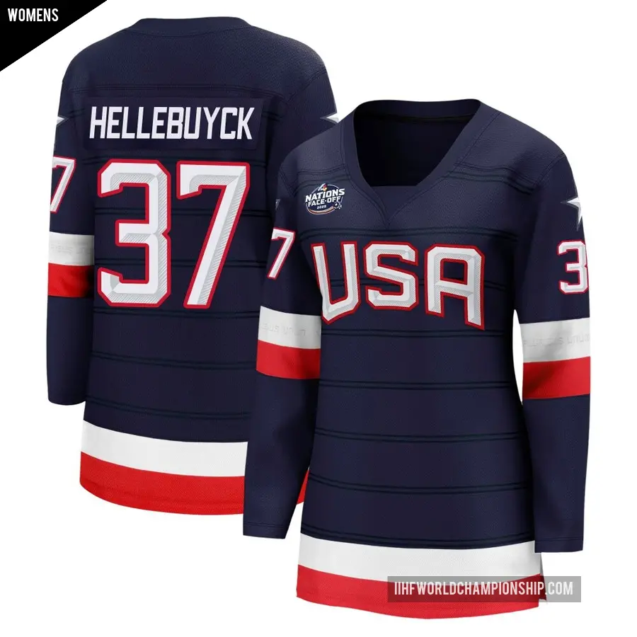 Connor Hellebuyck 4NF Jersey, Connor Hellebuyck 2025 4 Nations Face-Off ...