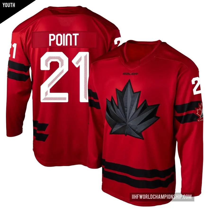 Youth Team Canada ＃21 Brayden Point White Premium Hockey 2026 Olympic ...