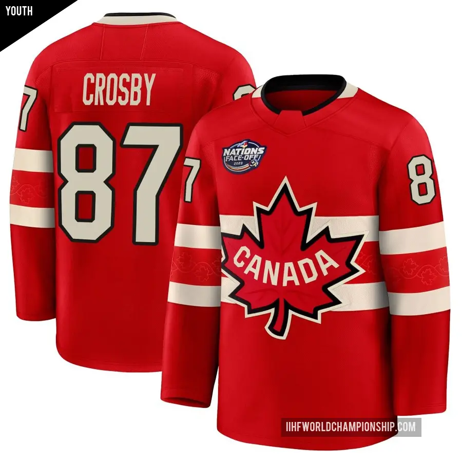 Men's Team Canada ＃87 Sidney Crosby Red Premium 2025 4 Nations Face-Off ...